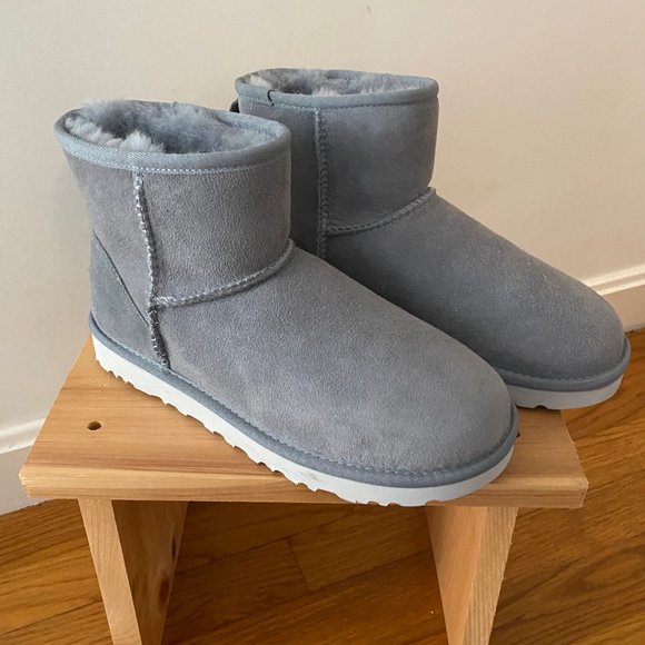 UGG | Shoes | Ugg Classic Mini Rare Gray With White Soles Size 7 New ...